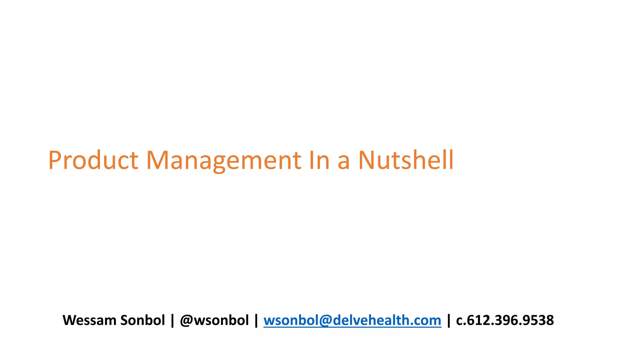 Product management In a nutshell | PPT