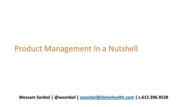 Product management In a nutshell | PPT