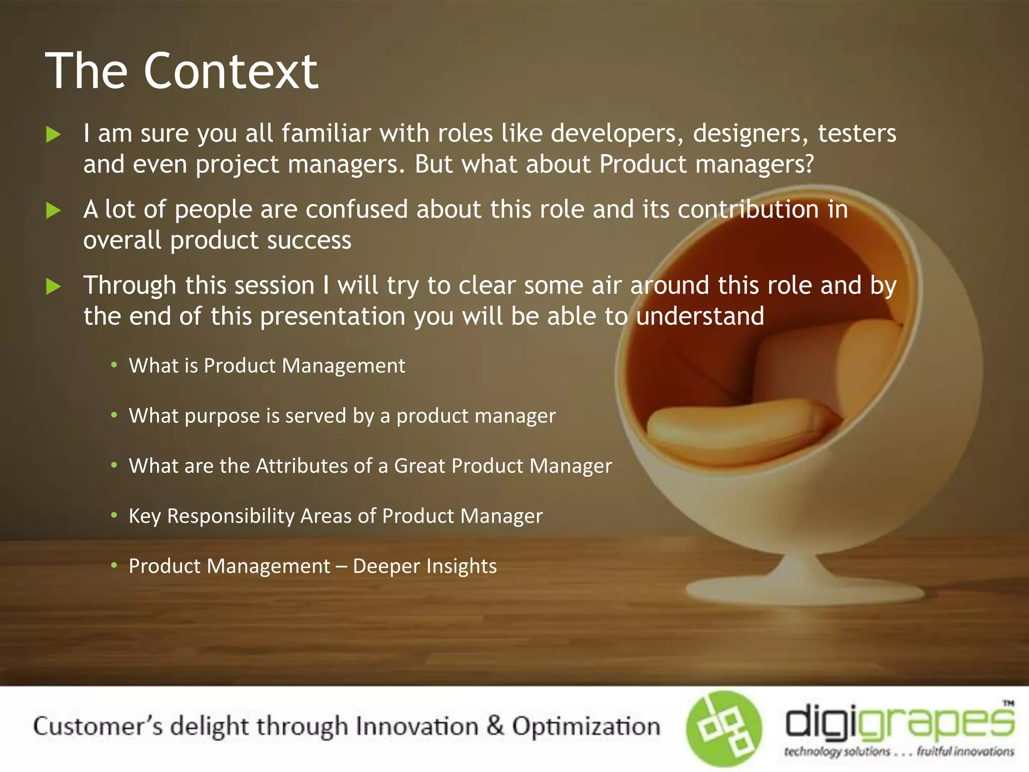 Product management a bird's eye view | PPT