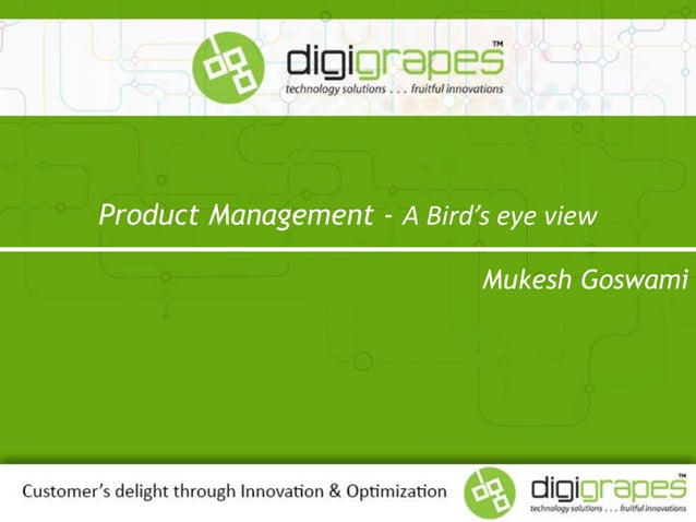 Product management a bird's eye view | PPT
