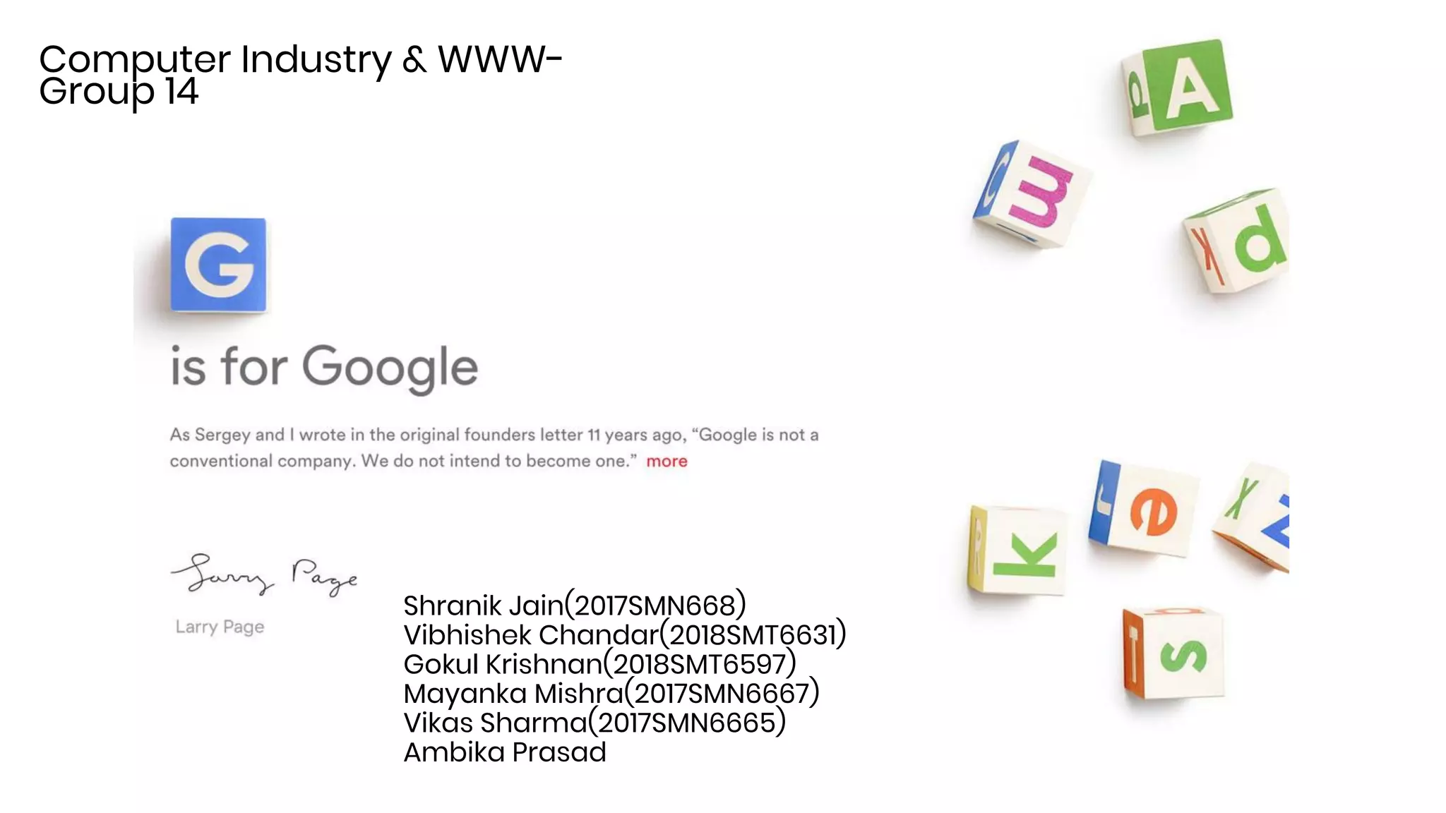 Google's Computer Industry & WWW Dominance | PPT