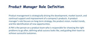 What is Product Management and what is the process,who is the product ...