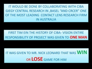 Product management case study ciba vision | PPTX