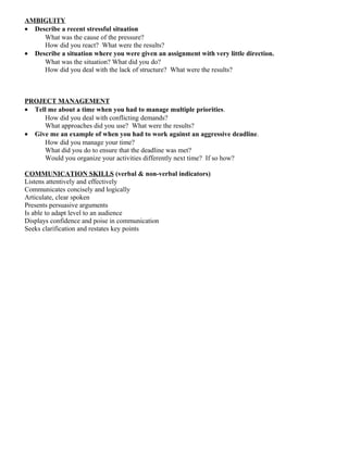 Management Consultanting/Product Management Behavioral Interview ...