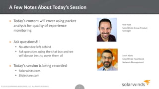 SolarWinds Product Management Technical Drilldown on Deep Packet ...