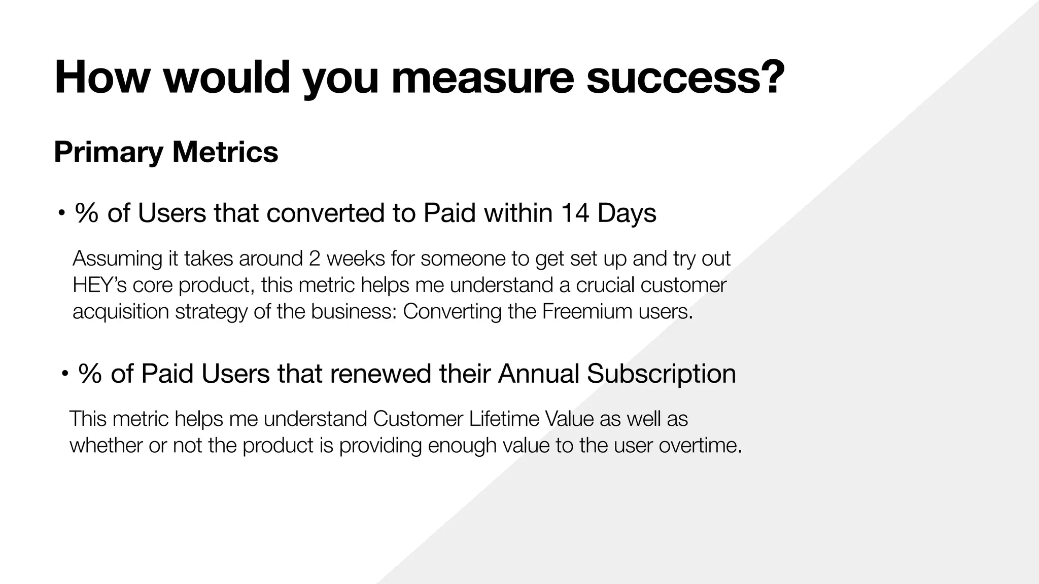 HEY Product manager exercise | PPT