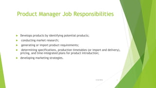 Product manager job description | PPTX