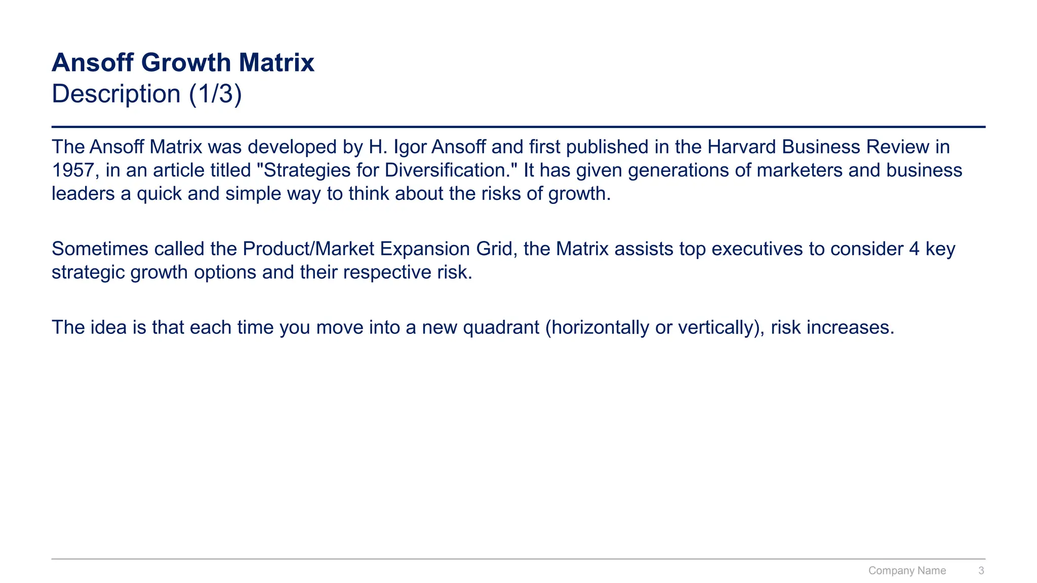 How to define your Product/Market Growth Strategy with the Ansoff ...
