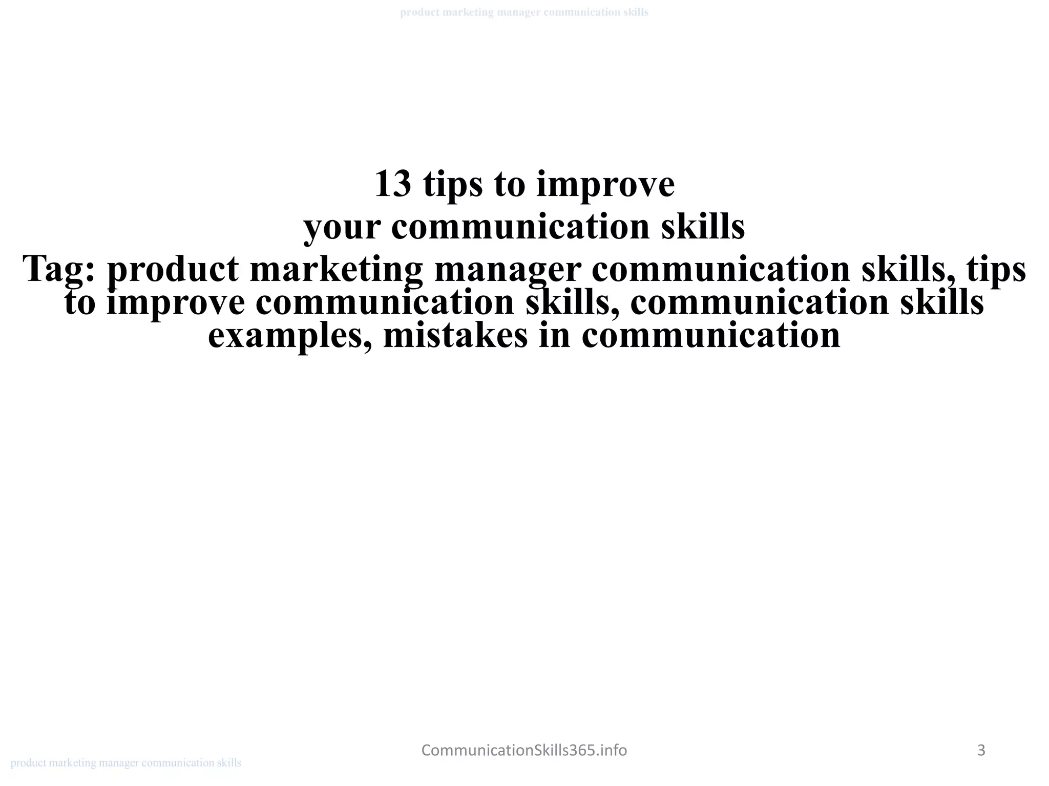 Product marketing manager communication skills pdf | PPT