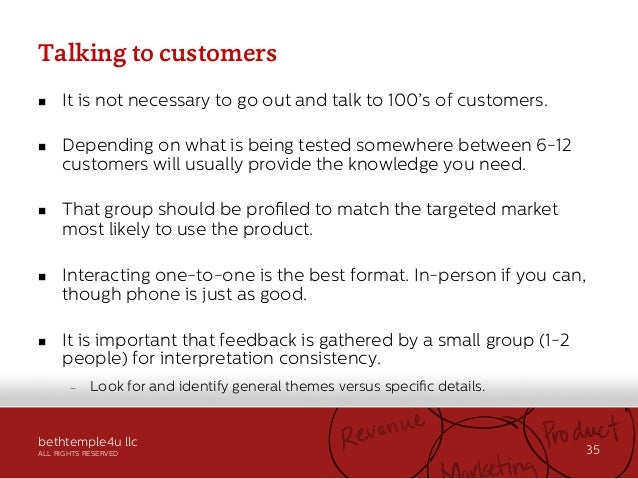 Talking to Customers