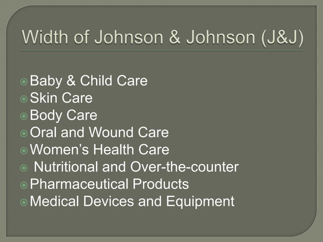 Product mix of Johnson & Johnson | PPTX | Skin Care | Beauty