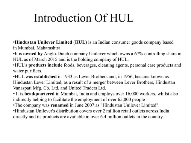 Product Mix of HUL(best ppt) | PPTX