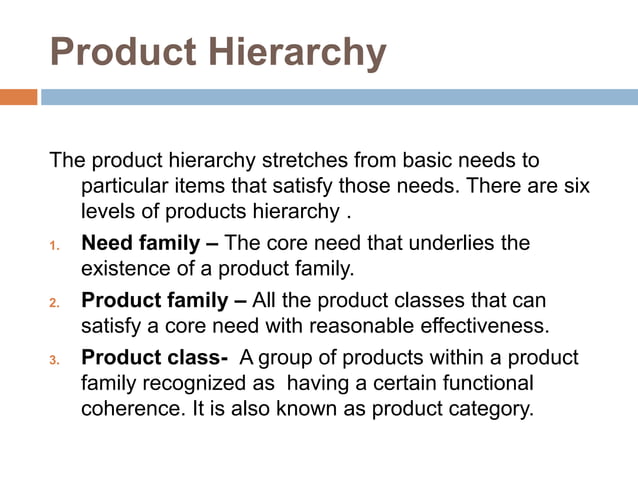 Product hierarchy and product mix | PPTX | Business | Business and Finance