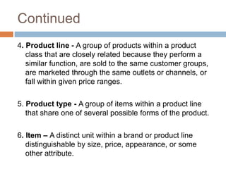 Product hierarchy and product mix | PPTX