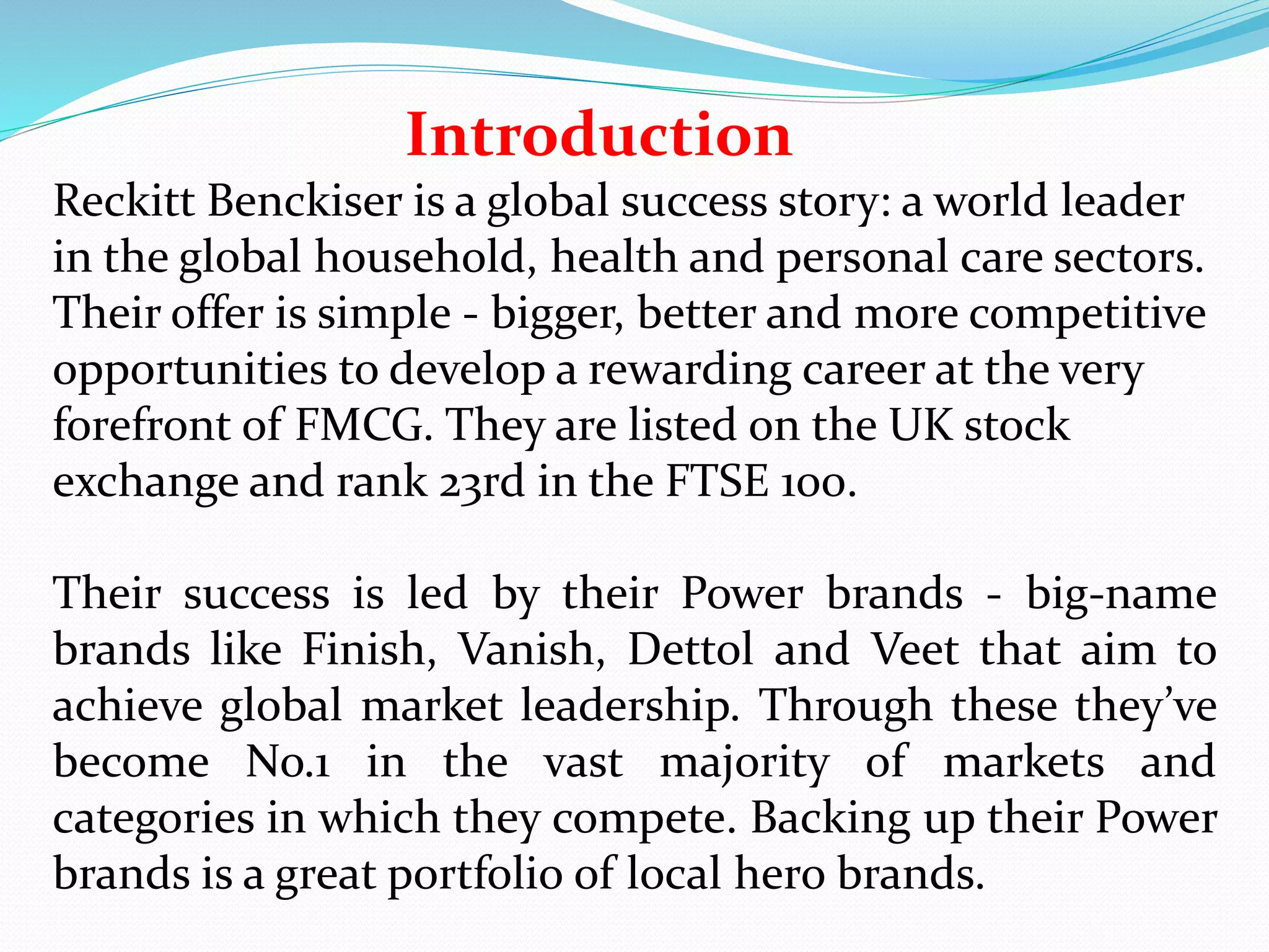 Product mix of reckitt benckiser | PPTX