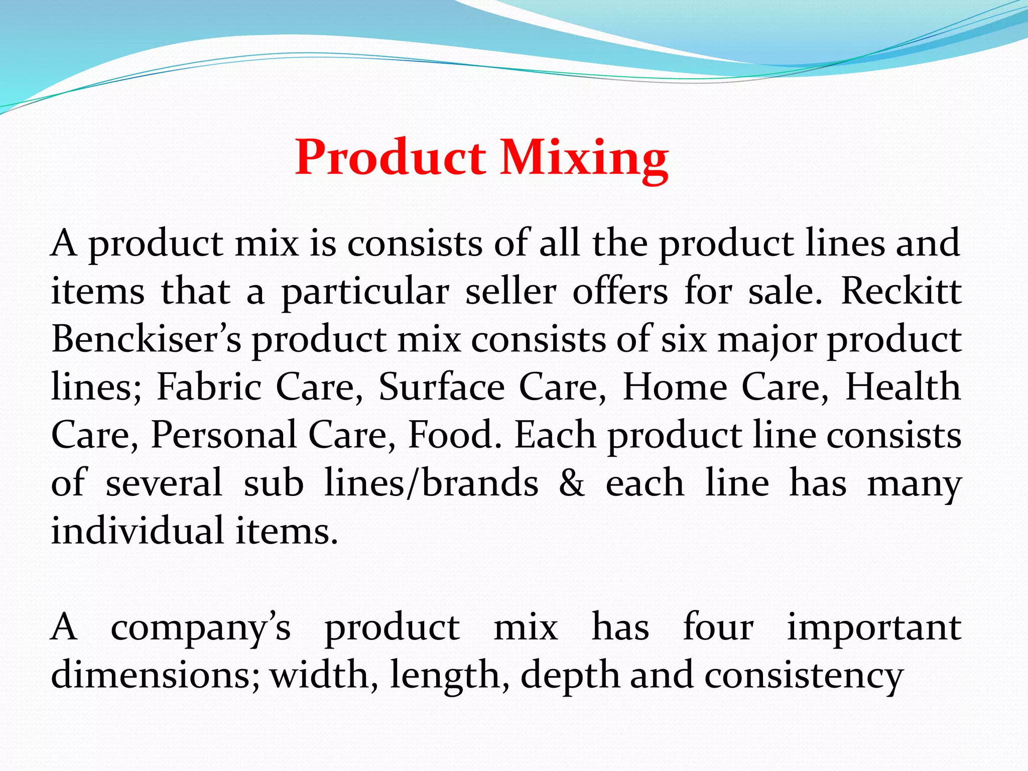 Product mix of reckitt benckiser | PPTX