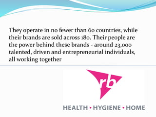 Product mix of reckitt benckiser | PPTX