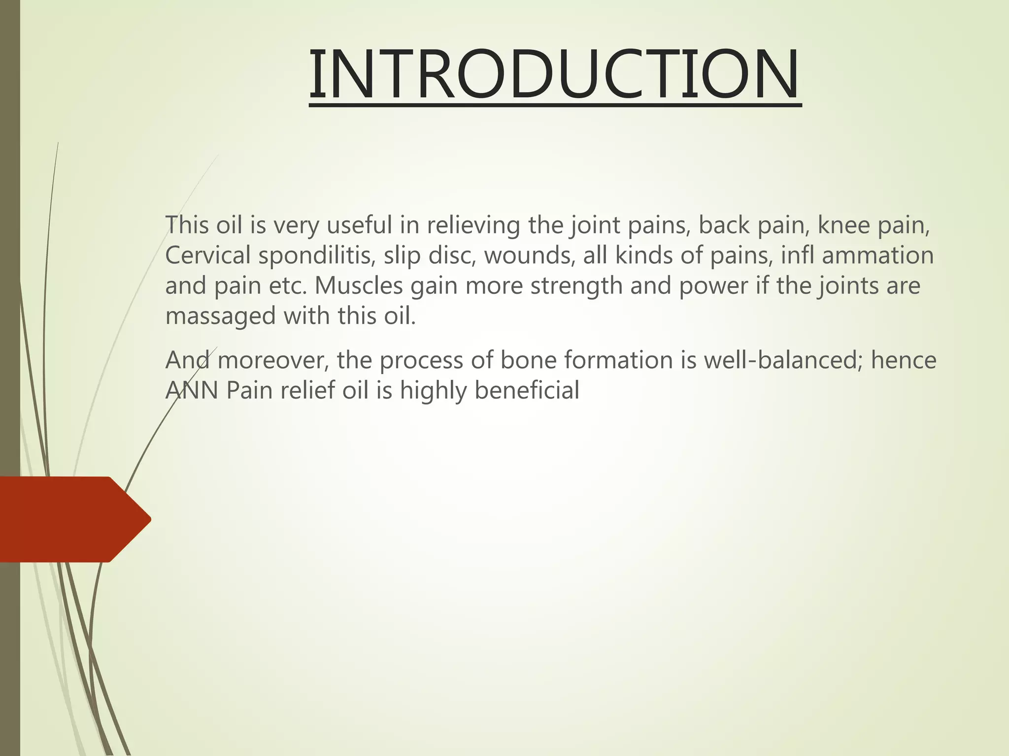 ANN pain relief oil SWOT Analysis | PPT