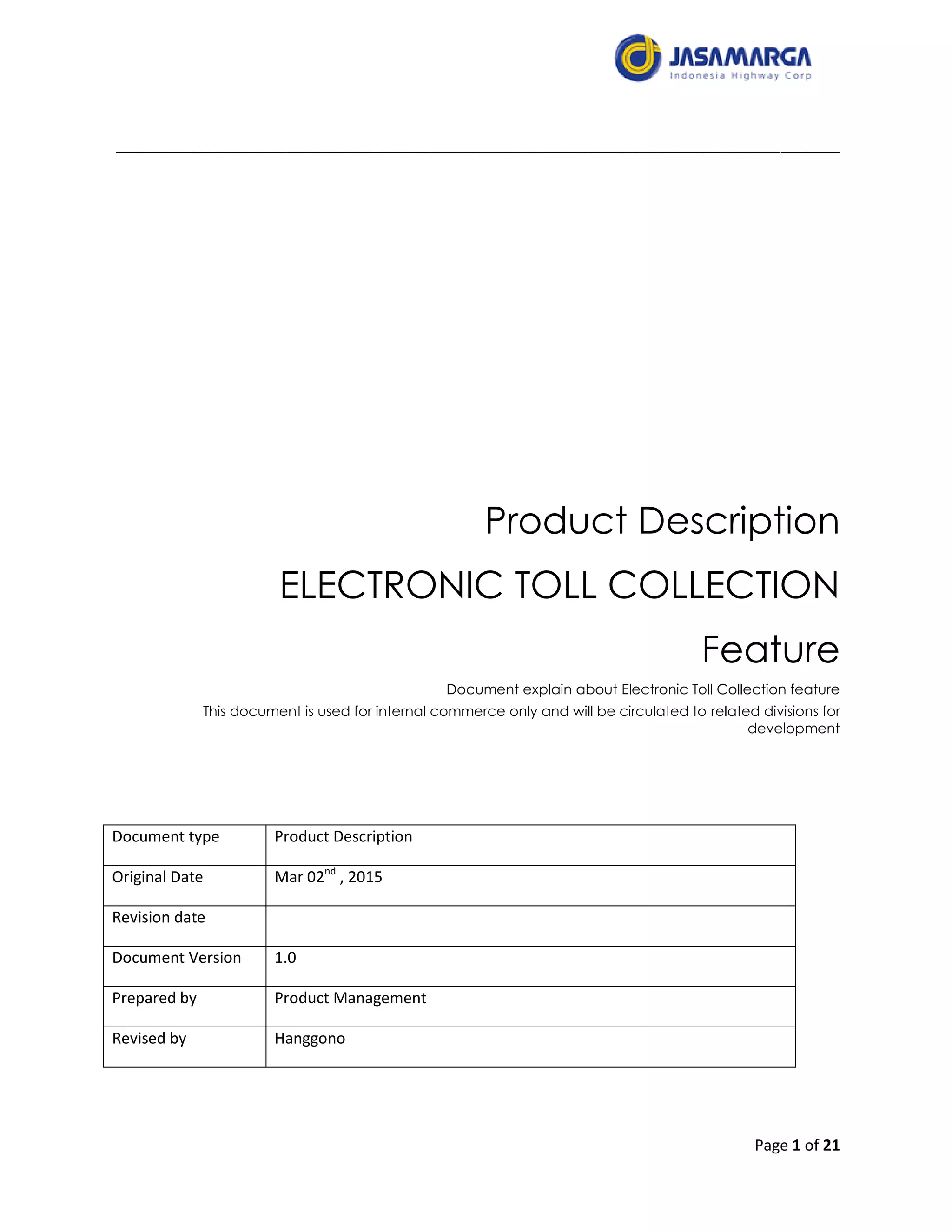 Electronic Toll Collection | PDF