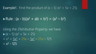 Product of a binomial and a trinomial involving | PPTX