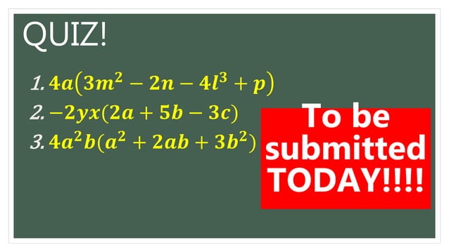 Product of a monomial, square of binomial, sum and difference of two ...