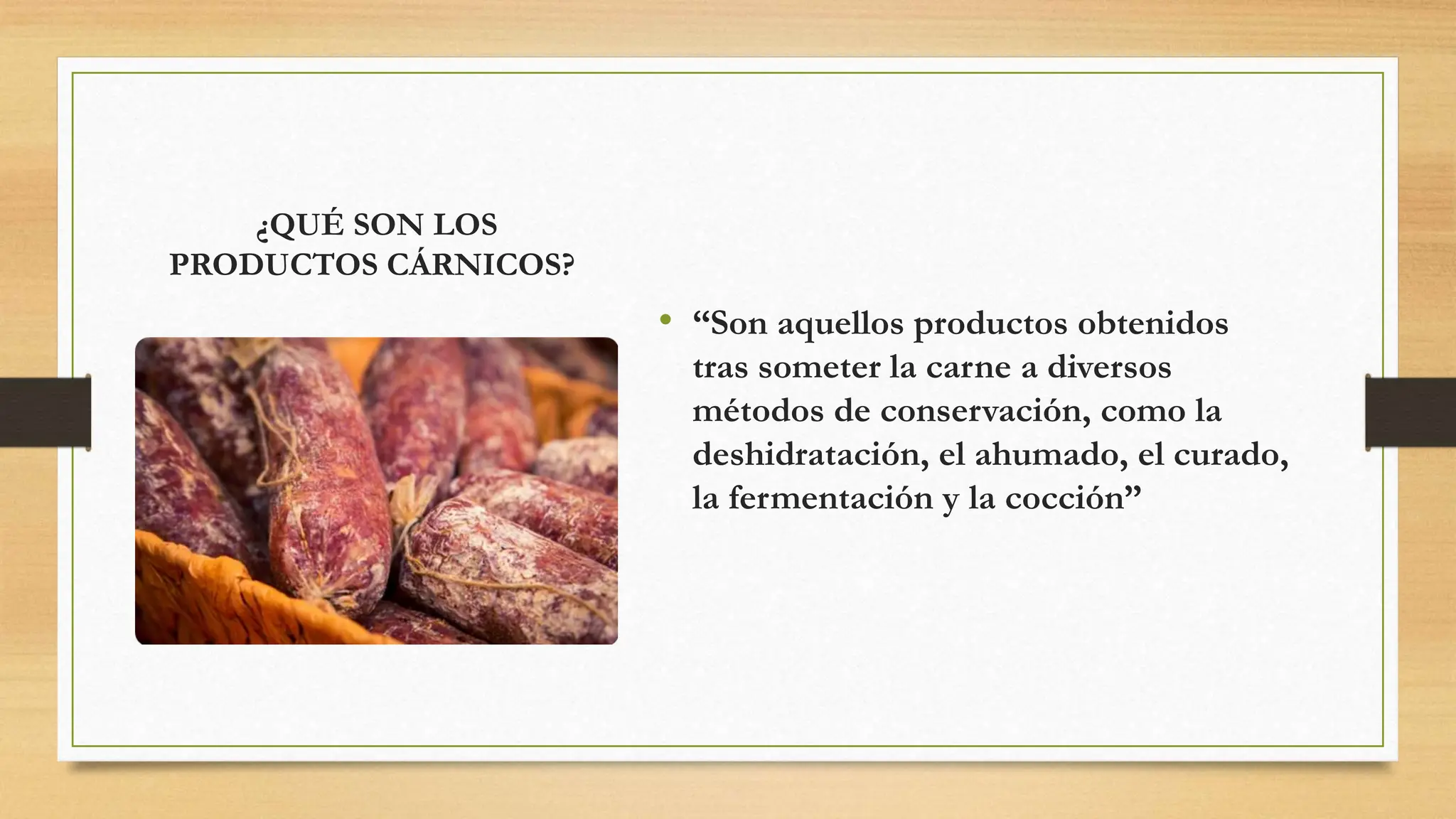 PRODUCTOS CARNICOS DIFINICION Y CLASIFICACION | PPTX
