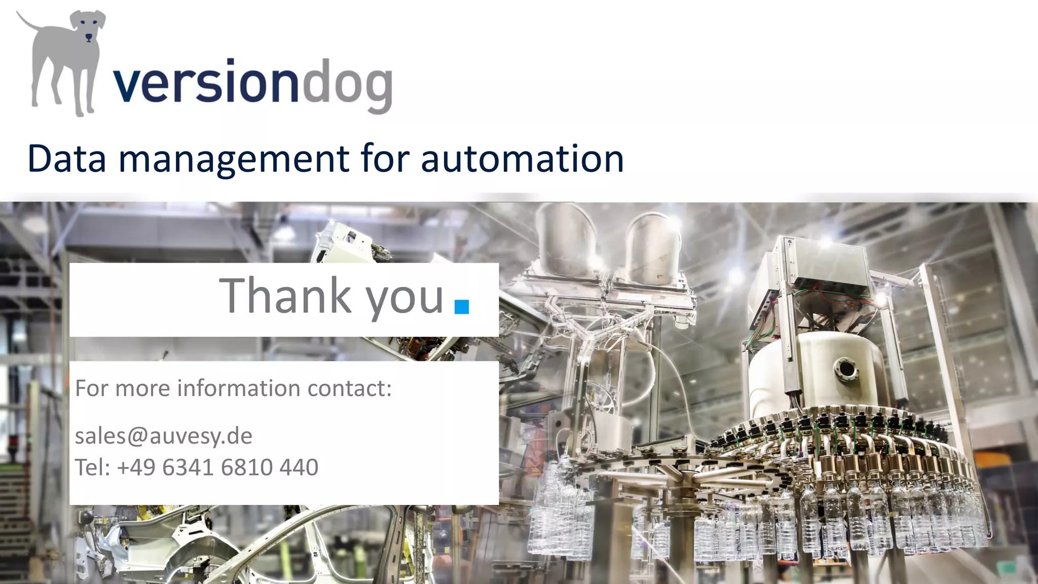 Overview: versiondog - the data management system for automation | PDF