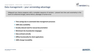 Overview: versiondog - the data management system for automation | PDF