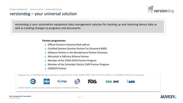 Overview: versiondog - the data management system for automation | PDF