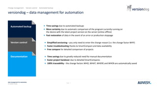 Overview: versiondog - the data management system for automation | PDF
