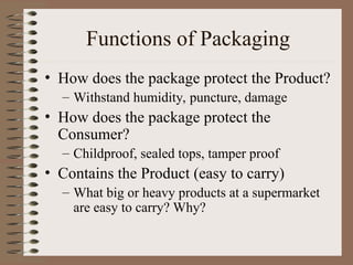 Product Packaging and Labeling detail explanation about the packaging ...