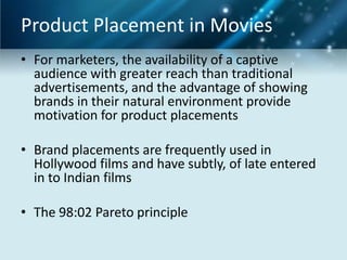 Product palcement in movies, tv shows, songs | PPTX