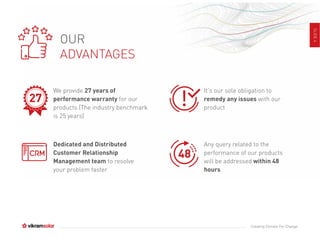 VIKRAM SOLAR'S PRODUCTS & PERFORMANCE COMMITMENT | PDF