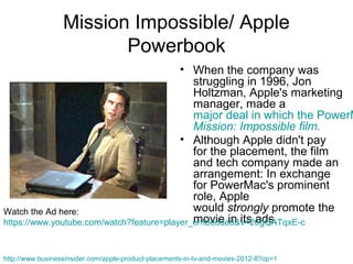 Product placements in Movies | PPT