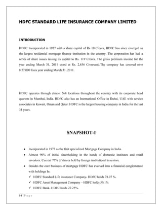 Product portfolio hdfc | DOCX