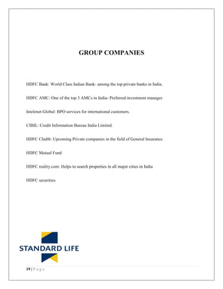 Product portfolio hdfc | DOCX