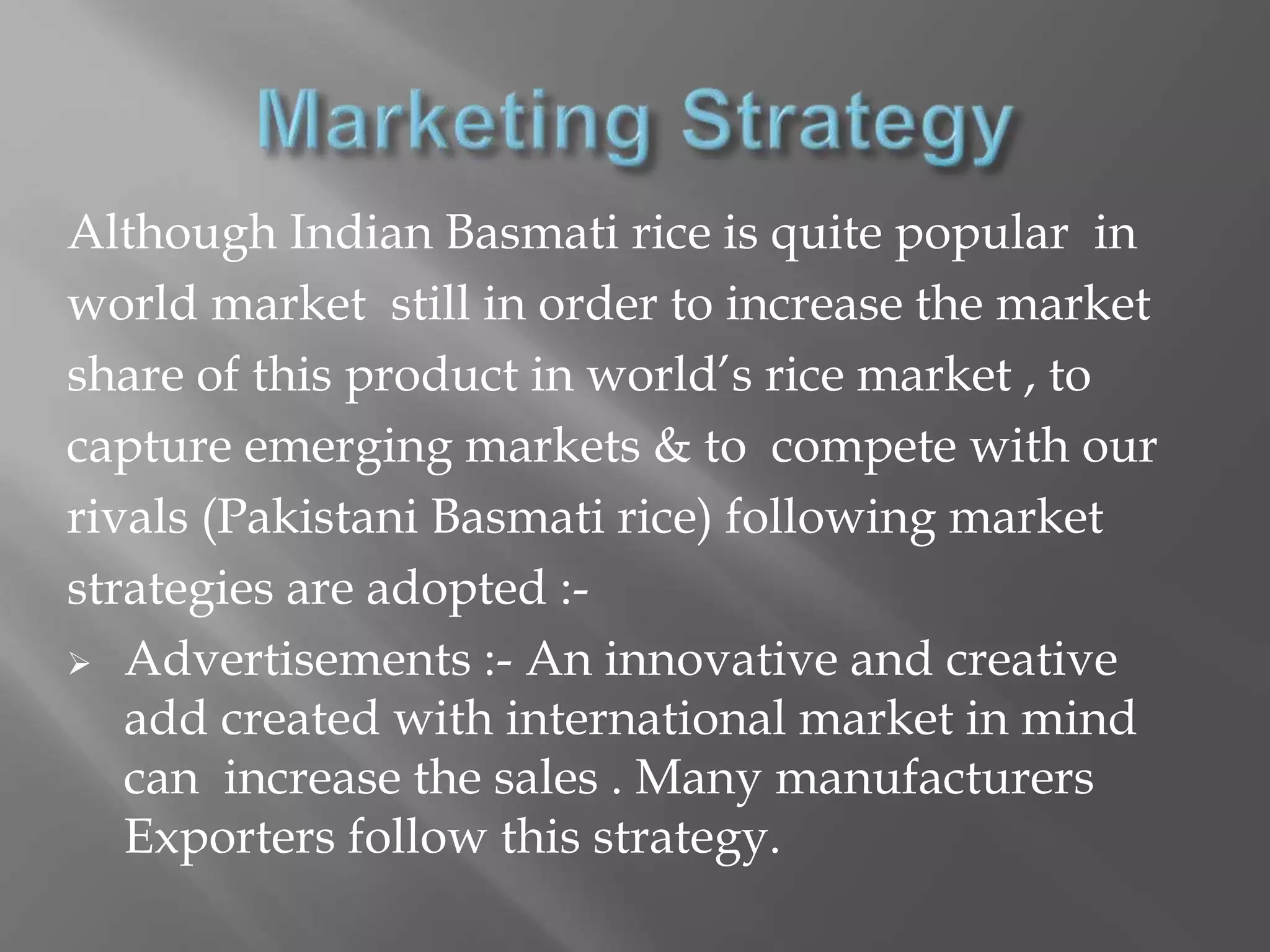 Product presentation basmati rice export | PPTX