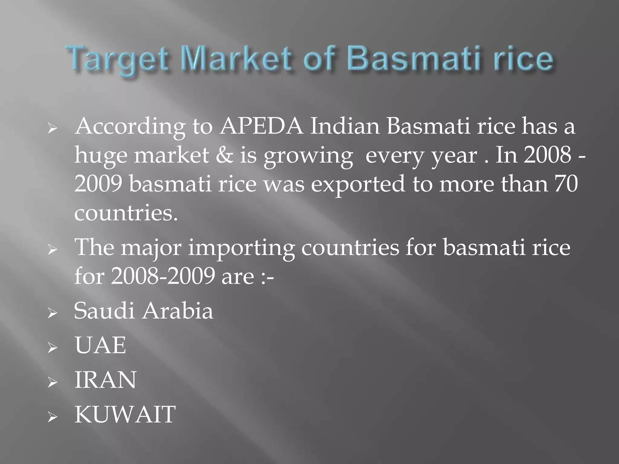 Product presentation basmati rice export | PPTX
