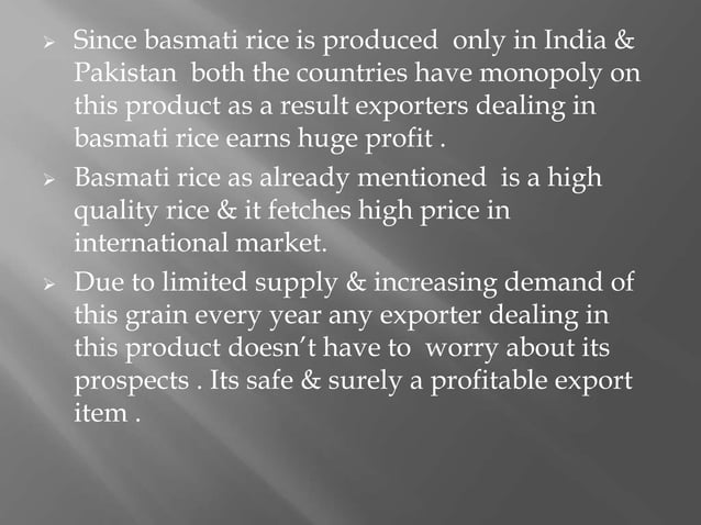 Product presentation basmati rice export | PPTX