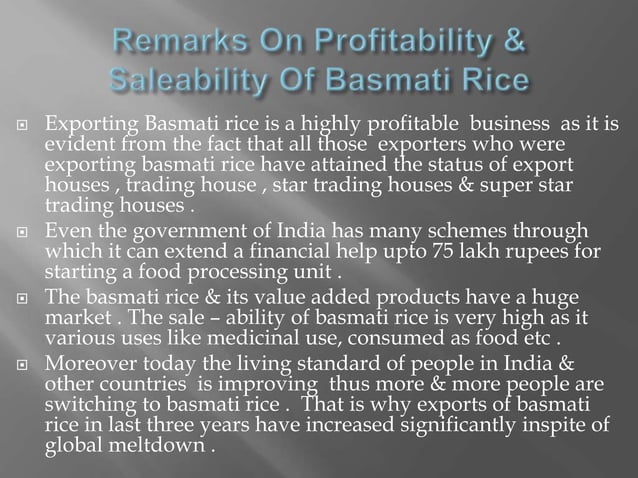 Product presentation basmati rice export | PPTX