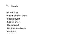 Product, process, fixed and group layouts | PPTX