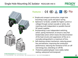 Projoy DC Isolator and DC Switch Product profolios | PDF
