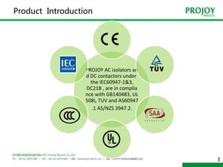 Projoy DC Isolator and DC Switch Product profolios | PDF