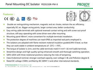 Projoy DC Isolator and DC Switch Product profolios | PDF