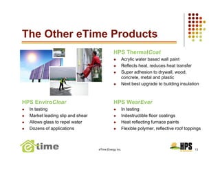 HPS Product Prospectus: A NextGen nanotech liquid window coating ...