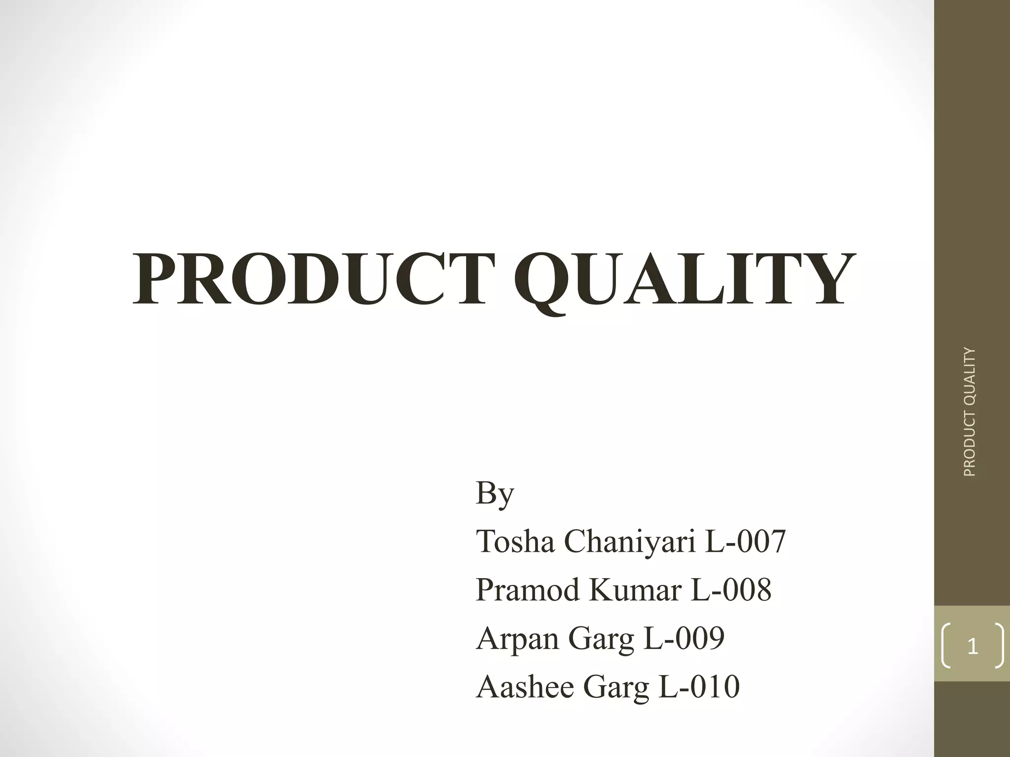 Product Quality | PPTX