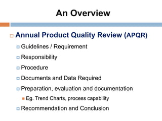 Product Quality Review_APQR_Dr. A. Amsavel | PDF