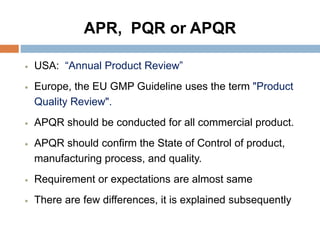 Product Quality Review_APQR_Dr. A. Amsavel | PDF
