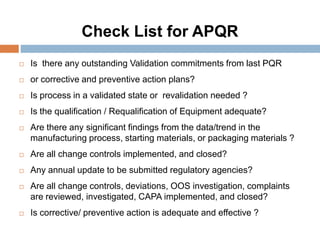Product Quality Review_APQR_Dr. A. Amsavel | PPT