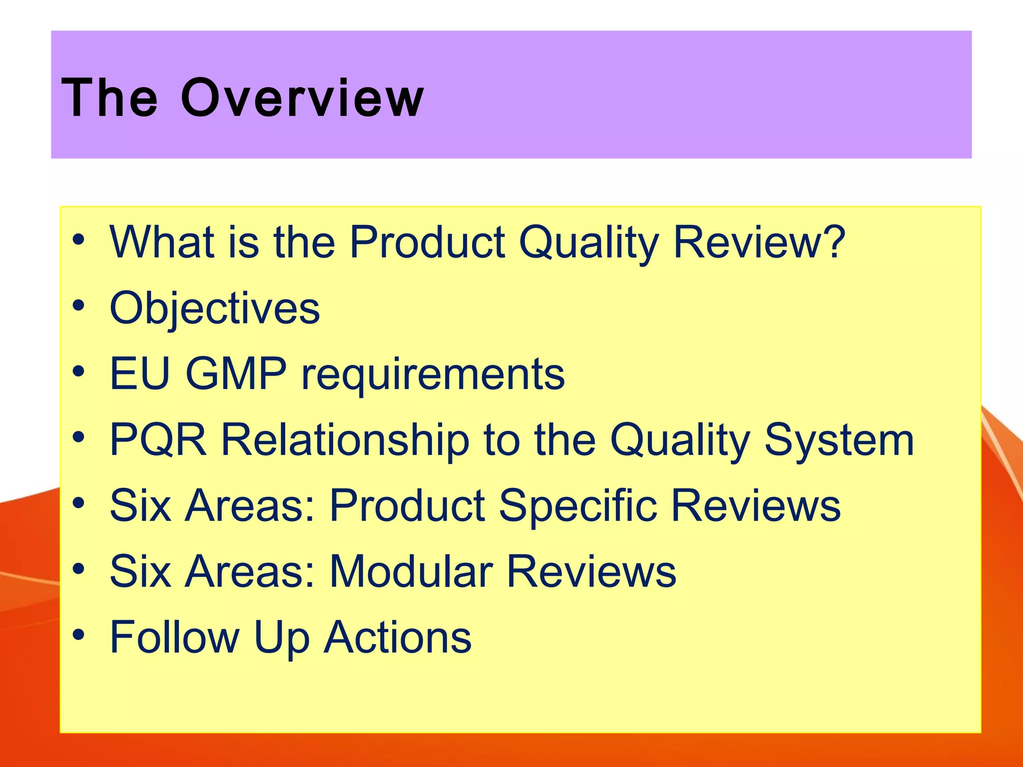 Product Quality Review (PQR) | PPT